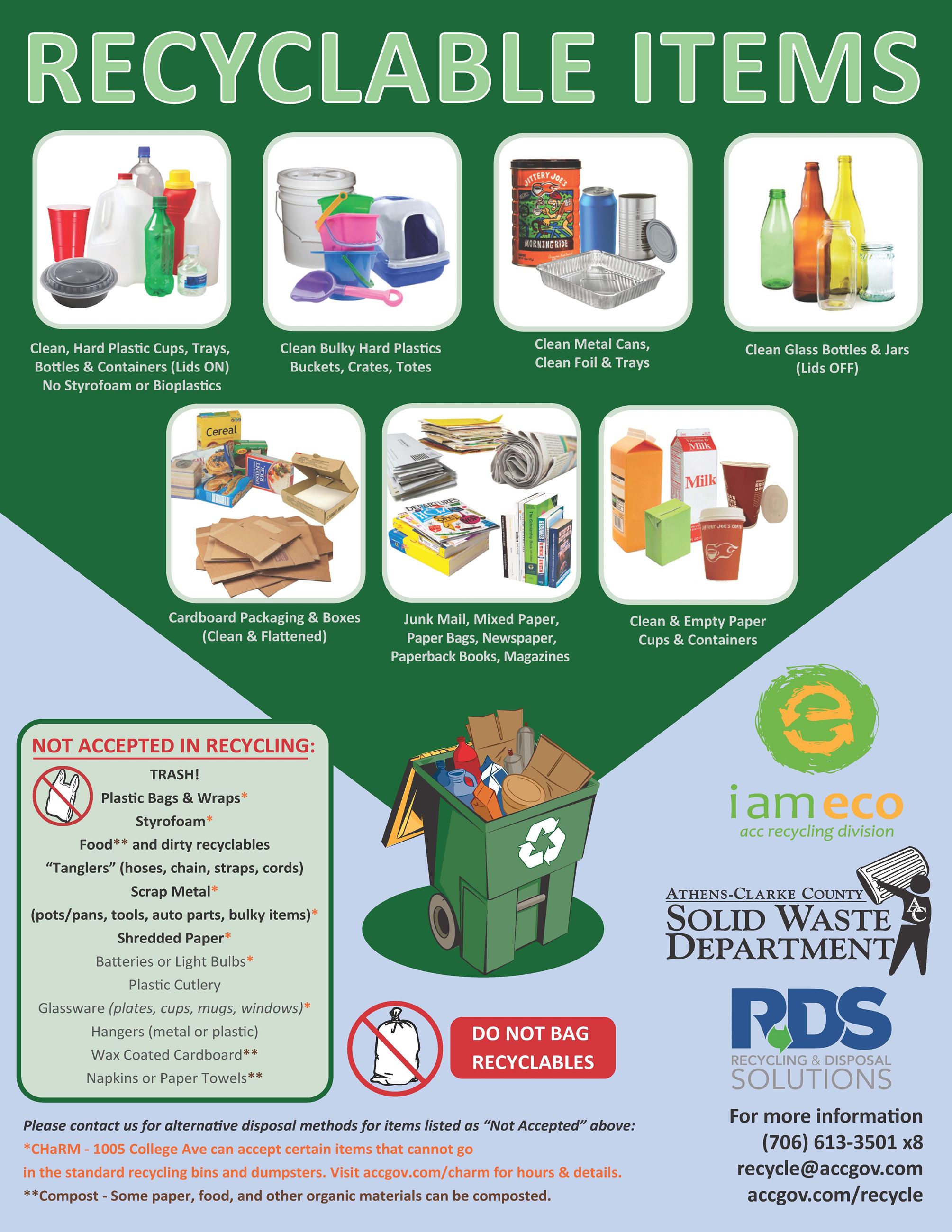 Recyclable Items Flyer | Athens-Clarke County, GA - Official Website